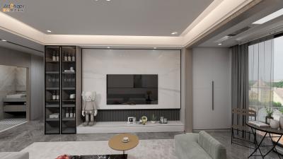 Cina Dimensione personalizzata Moderno Disegno 85 Inch Legno TV Stand Parete Unità per mobili del soggiorno in vendita