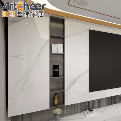 China Holzwand TV-Stand in hohem Glanz-Finish für moderne Wohnzimmer-Speicher zu verkaufen