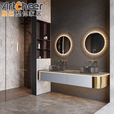 Cina Mobile di lusso commerciale bagno a doppio lavandino per bagno moderno in vendita