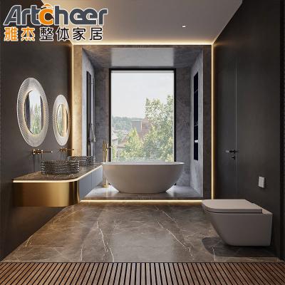 Cina Mobile di lusso commerciale bagno a doppio lavandino per bagno moderno in vendita