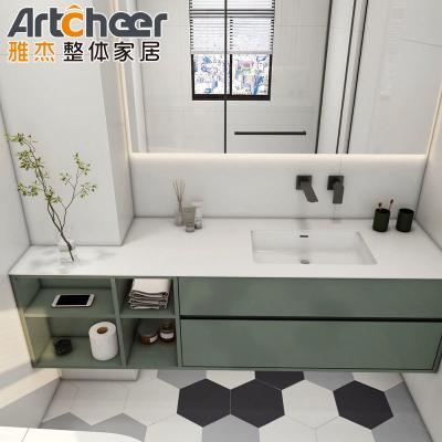 Cina Moderno Massello Legno Marrone Bagno Bagno Vanità Piatta Porta Pannello in taglia personalizzata in vendita