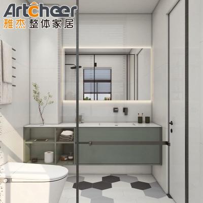 Cina Moderno Massello Legno Marrone Bagno Bagno Vanità Piatta Porta Pannello in taglia personalizzata in vendita