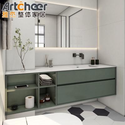 Cina Moderno Massello Legno Marrone Bagno Bagno Vanità Piatta Porta Pannello in taglia personalizzata in vendita