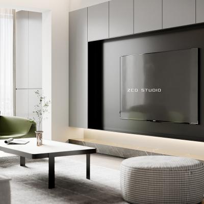 China Specific TV Stand Wall Mounted Design in Modern Grey Finish with E0 Material Grade for sale