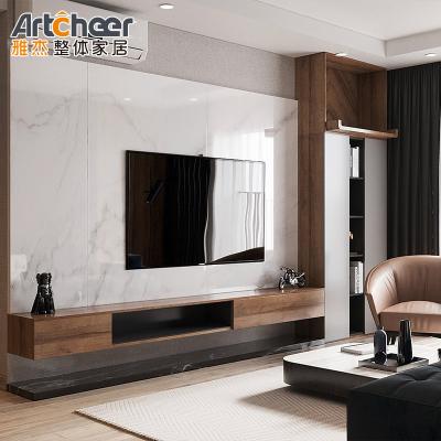 China PANEL Wood Style Tea Table TV Cabinet Set with Customized Color and Back Cabinet Design for sale