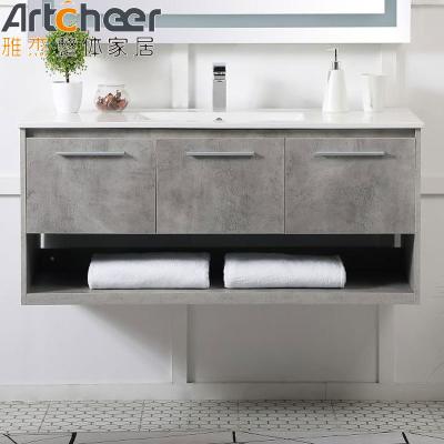 China Modern Quartz Counter Top Vanity Combo Midcentury Bathroom Vanity Cabinets for Stylish House for sale