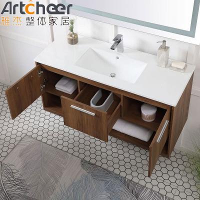 China Modern Quartz Counter Top Vanity Combo Midcentury Bathroom Vanity Cabinets for Stylish House for sale