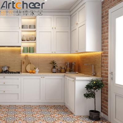 China Eco-Friendly Modular Kitchen Cabinet with 3 Years Guarantee and Customized Color Shaker Door Design for sale