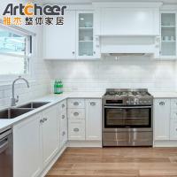 China White Shaker Kitchen Cabinets with Polyurethane Finish Customized Size and Eco-Friendly Material for sale