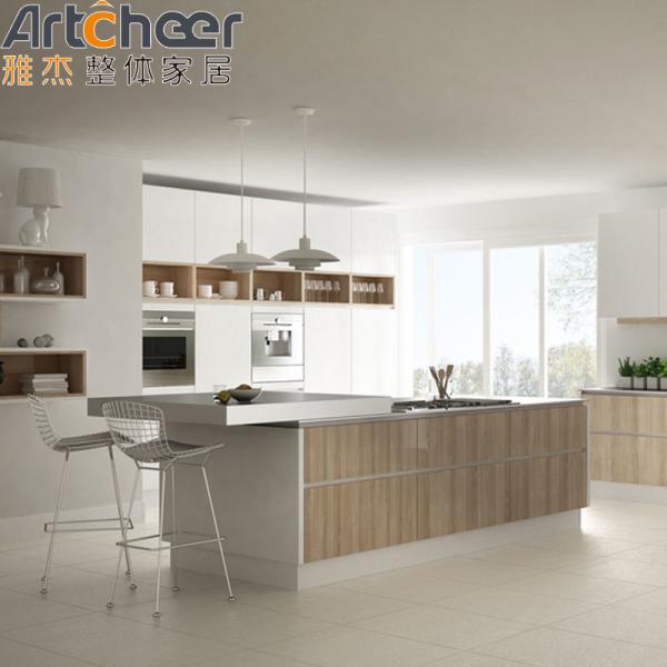 Quality Modern Customized Color Eco-Friendly Kitchen Cabinet with 3 Years Guarantee and Shaker Door Design for sale