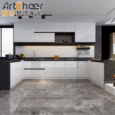 China Custom Size U Shape Kitchen Cabinet with Eco-Friendly Material and Modern Design for sale