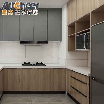 China Customized U Shape Kitchen Cabinet with Melamine Finish and Pantry Cabinet in Modern Design for sale