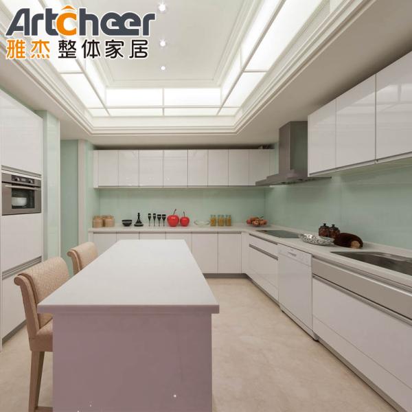 Quality Imported Durable Kitchen Cabinet with Glass Door and Laminate Resin Countertop for sale
