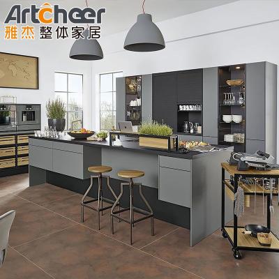 China Modern Design L Shape Kitchen Cabinet with Magic Corner Basket and 3 Years Warranty for sale