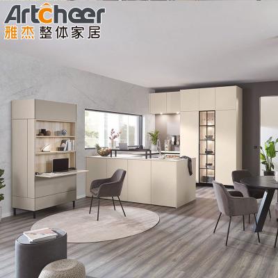 China Modern Design Matte White L Shape Kitchen Cabinet with Custom Size for Villa for sale