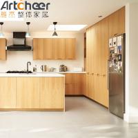 China Solid Wood L Shape Kitchen Cabinet with Modern Design and Custom Size Options for sale