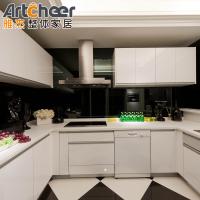 China Stylish Finish L Shape Kitchen Cabinet with Adjustable Storage and Durable Construction for sale