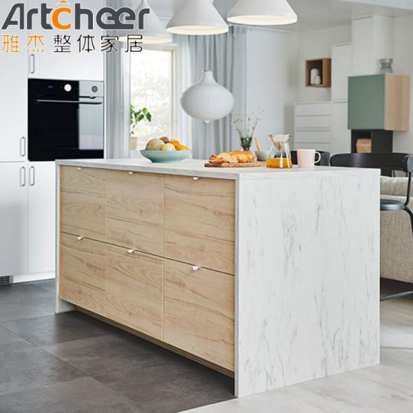 Quality Modern Design Kitchen Island with Quartz Stone Top and Solid Timber Drawers for sale