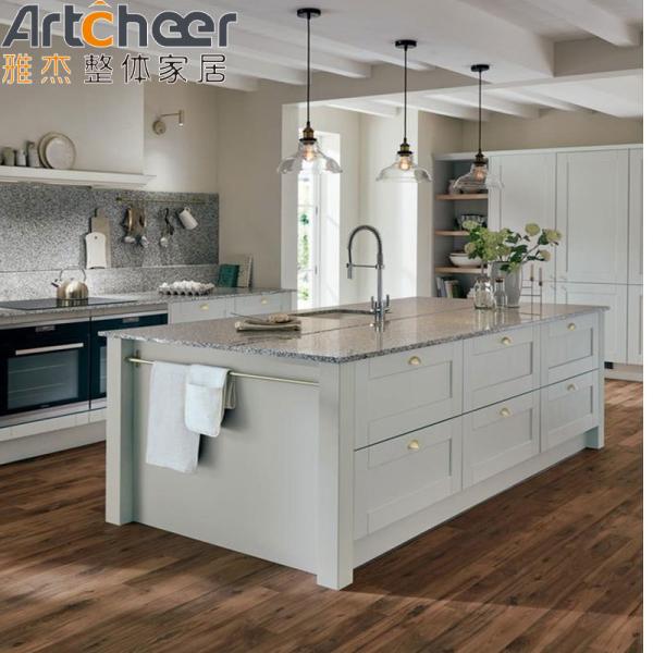 Quality Modern Kitchen Island with Drawers Round Corner Stone Top Moveable Cabinet for sale