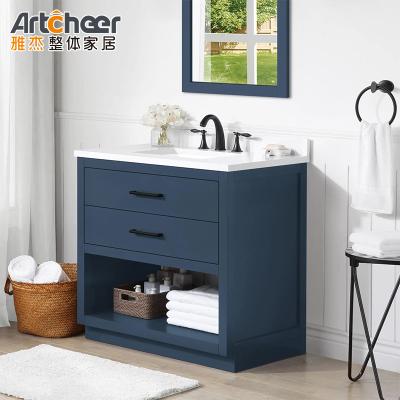 China Floor Standing Eco-Friendly Bathroom Vanity Cabinet with Soft Closing Drawers for Modern Bathrooms for sale