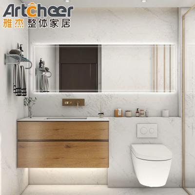 China European Style Modern Floating Bathroom Vanity with Double Sink and Vanity Cabinet for sale