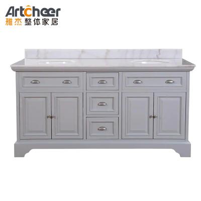 China American Style Modern Design Bathroom Vanity with Solid Wood Frame and Customized Color for sale