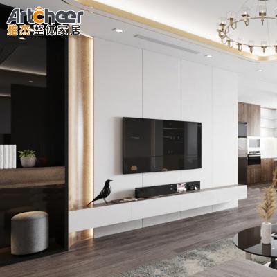 China Modern Adjustable Height Extendable Wall Mounted TV Cabinet with Customized Size for Living Room for sale