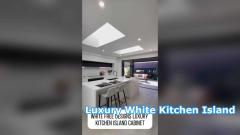 White free design luxury kitchen island cabinet