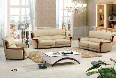 China A59 Black Genuine Leather Sofa in Office and Living Room Furniture for sale