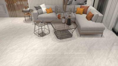 China Light Grey Glazed Polished Porcelain Marble Wall Tile / Floor Tile 600X600mm for sale