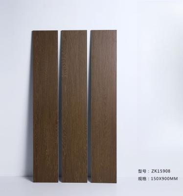 China Modern Rustic Solid Ceramic Wooden Tiles Glazed 15X90cm For Interior Floor for sale