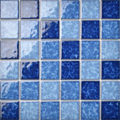 China Swimming Pool Mixed Mosaic Ceramic Tile Blue Color 48x48mm for sale