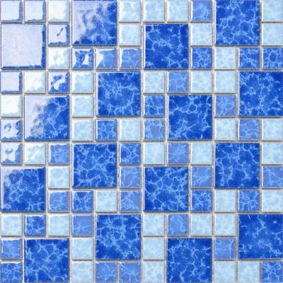 China Square 2x2 Ceramic Mosaic Tile 300x300mm Anti Slip Glazed for Swimming Pool for sale