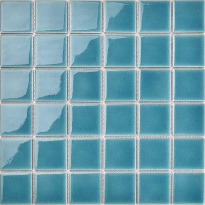 Cina Piastrelle di piscina in mosaico in ceramica vetrata blu in vendita