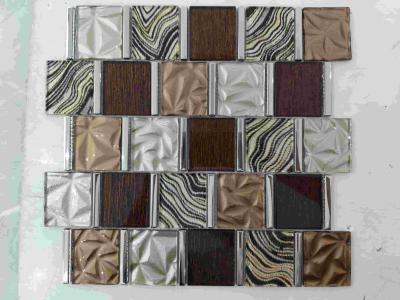 China Latest Design Kitchen Backsplash Wall Mosaic Bathroom Glass Mix Aluminum Mosaic Tile for sale