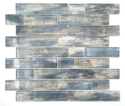China Yellow Iridescent Small Chips Glass Mosaic Mix Stone for sale