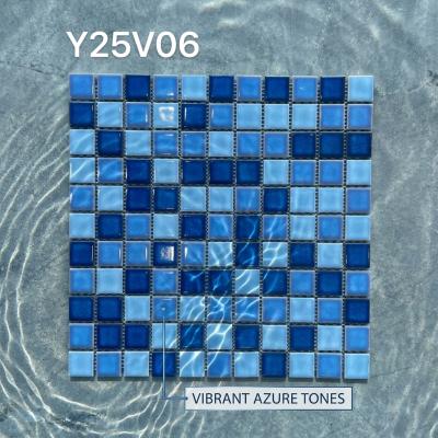 China New Designs Sanded Surface With Water Ripple Design Ceramic Mosaic Tile And High Qulity Bathroom Tile for sale