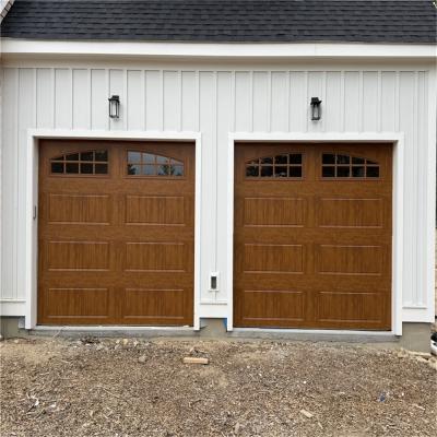 China Wood Grain Metal Garage Door Anti Mold Anodized Finish Aluminium Sectional Doors for sale