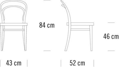Cina Vapore ad alta pressione della sedia del caffè del faggio H86cm Thonet Vienna di Seat del rattan in vendita