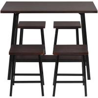 China 47.3 inch 5 Piece Bar Table Set Counter Height Pub Table with 4 Stools 170 lbs Capacity for sale