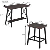 China 47.3 inch 5 Piece Bar Table Set Counter Height Pub Table with 4 Stools 170 lbs Capacity for sale