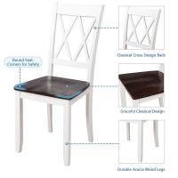 China White 5 Piece Kitchen Dining Table Set with 4 Chairs 45.47 x 29.52 Inch Table for sale