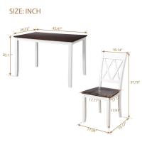China White 5 Piece Kitchen Dining Table Set with 4 Chairs 45.47 x 29.52 Inch Table for sale
