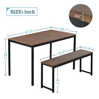 Cina Peso della Tabella della sala da pranzo dei banchi 3pcs di Brown due e della Tabella dell'insieme 29lbs della sedia in vendita
