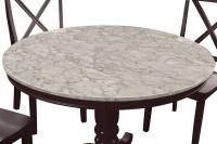 China 5 Piece Dining Table Set for 4 Persons Marble Style MDF Wood Coffee for sale