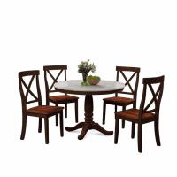 China 5 Piece Dining Table Set for 4 Persons Marble Style MDF Wood Coffee for sale