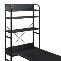 China MDF Board Computer Desk with Bookshelf 28.74H Black 220 lbs Load Capacity for sale