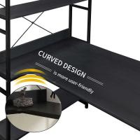 China MDF Board Computer Desk with Bookshelf 28.74H Black 220 lbs Load Capacity for sale