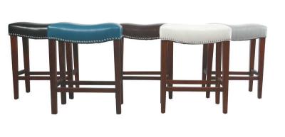 Cina La sedia pranzante stile americana mette il barstool di cuoio blu 10kgs in vendita
