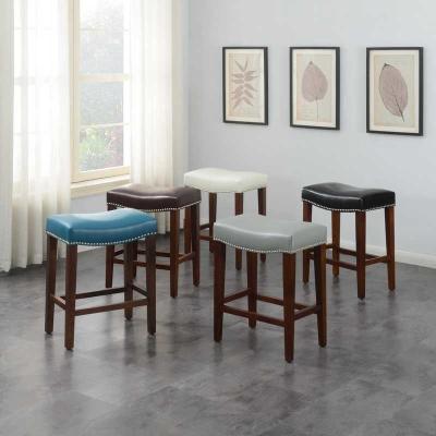 Cina panchetti di cuoio della cucina di 10kgs Gray Leather Counter Height Stools/H66.5cm in vendita